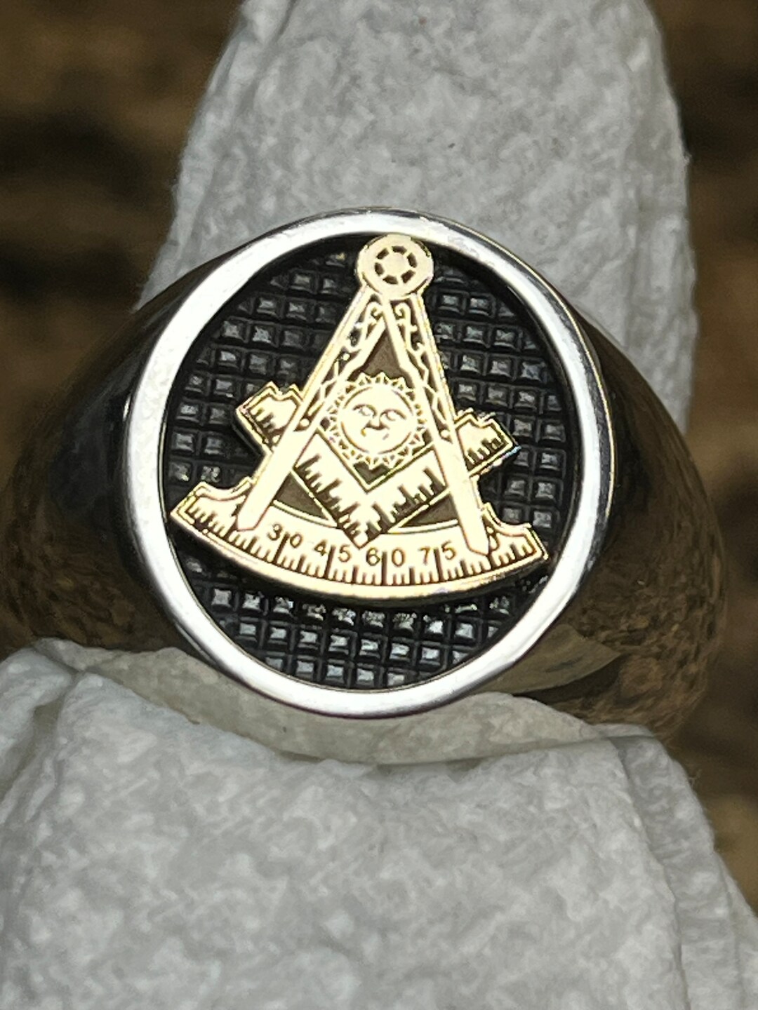 Past Master Two Tone 14k Gold and Sterling Silver .925 Masonic Solid ...