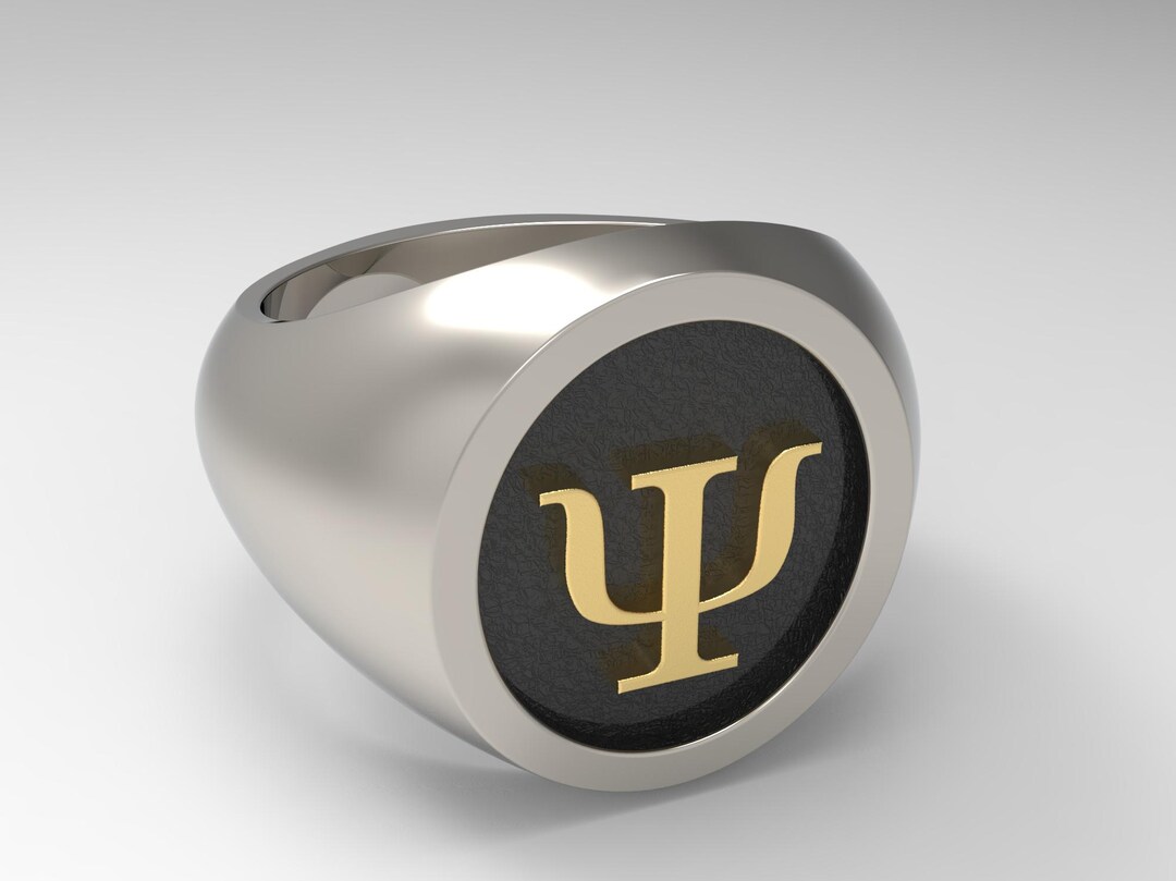 Psychology-psychiatry Symbol Psi Greek Letter Solid Ring .925 Silver ...