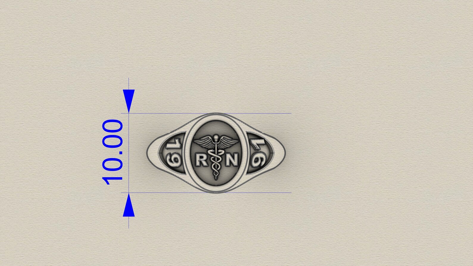 Custom Made Side Logos RN MD PT Medical Symbol 10k or 14K Gold Feminine ...