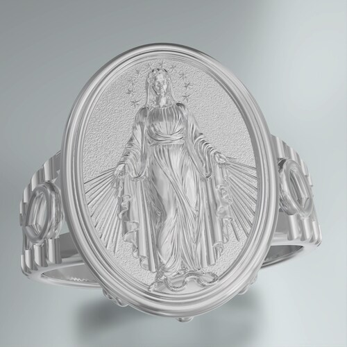 925 Sterling Silver Blessed Virgin Mary Miraculous Ring - Etsy