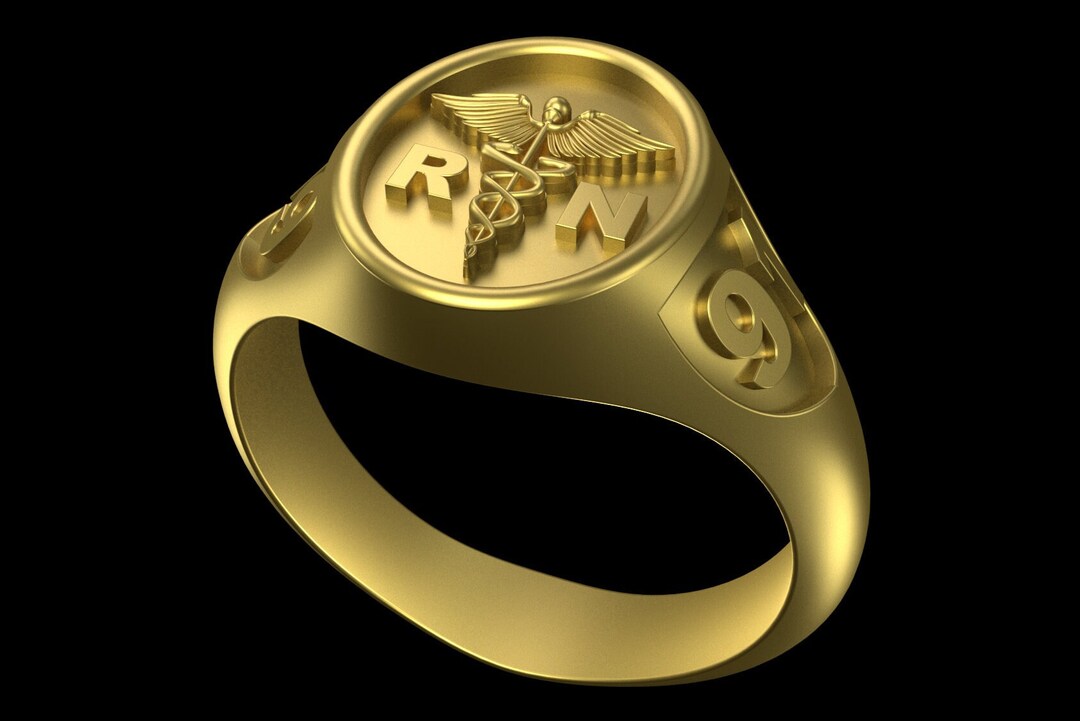 Custom Made Side Logos RN MD PT Medical Symbol 10k or 14K Gold Feminine ...