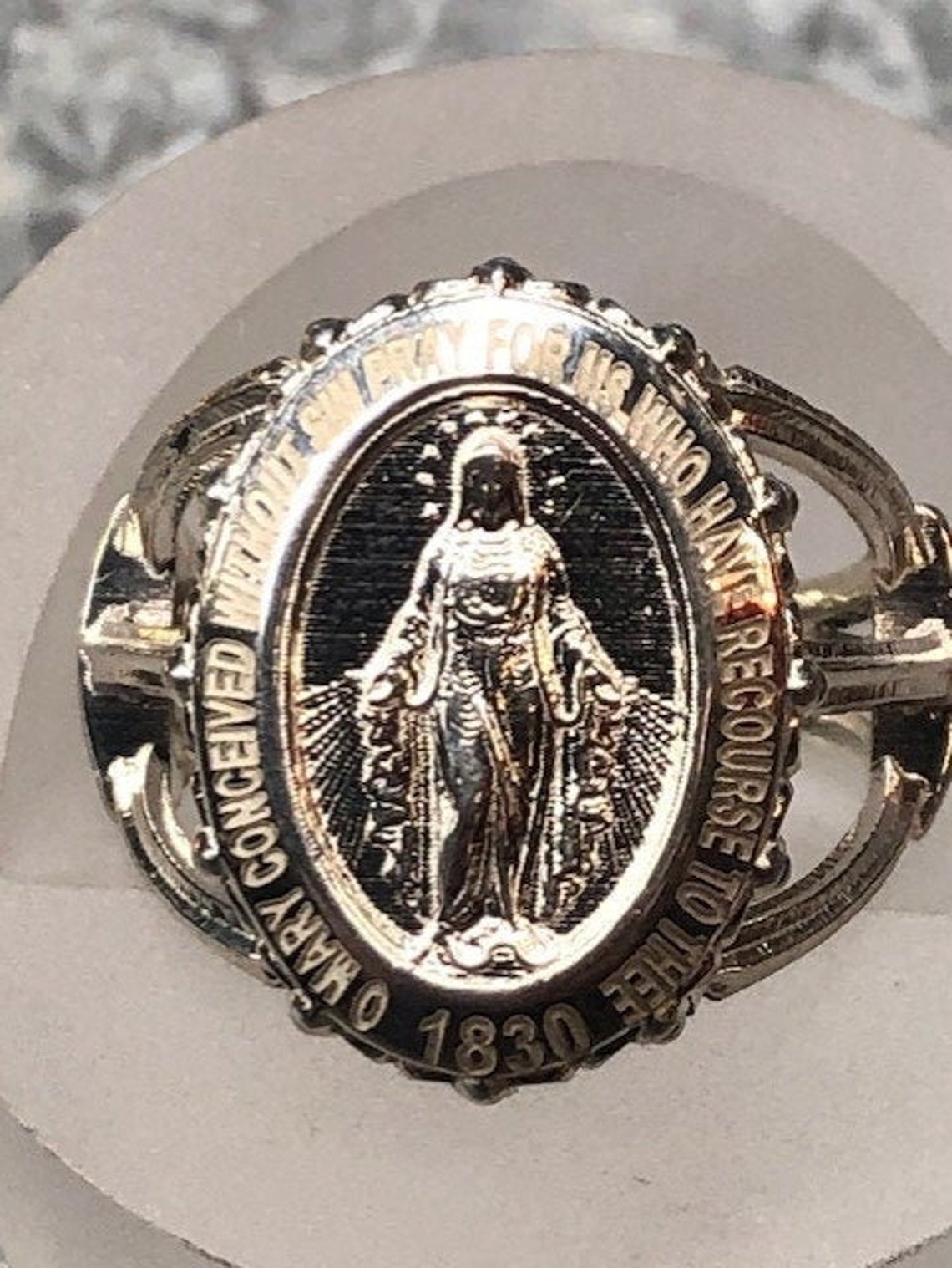 925 Sterling Silver Blessed Virgin Mary Miraculous Ring - Etsy