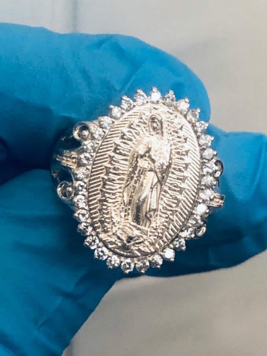 Virgin Mary Our Lady of Guadalupe Ladies Ring Sterling Silver 925 With ...