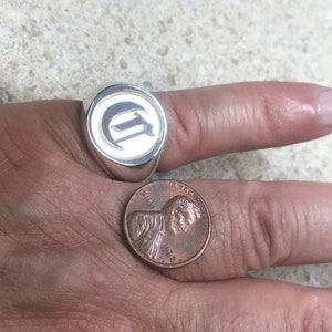 Letter C Old English Font Sterling Silver Solid Initial Ring - Etsy
