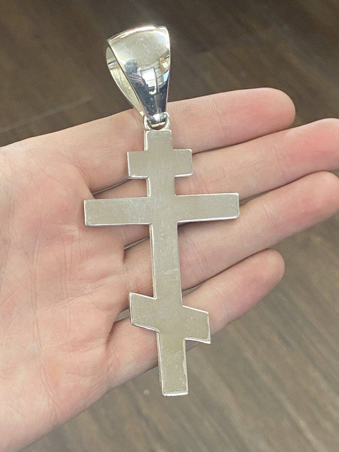 Massive Orthodox Patriarchal Cross 4.25 Pendant Charm Solid Sterling ...