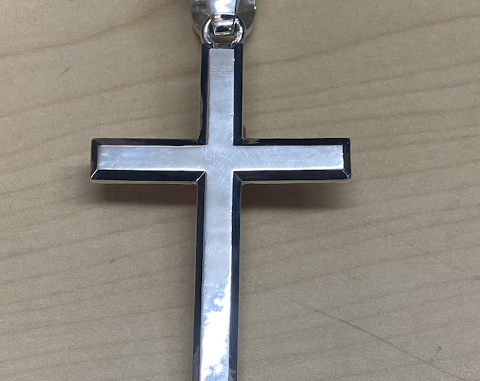 Vintage Antique Solid Sterling Silver Large Cross With “flowered” Ends ...