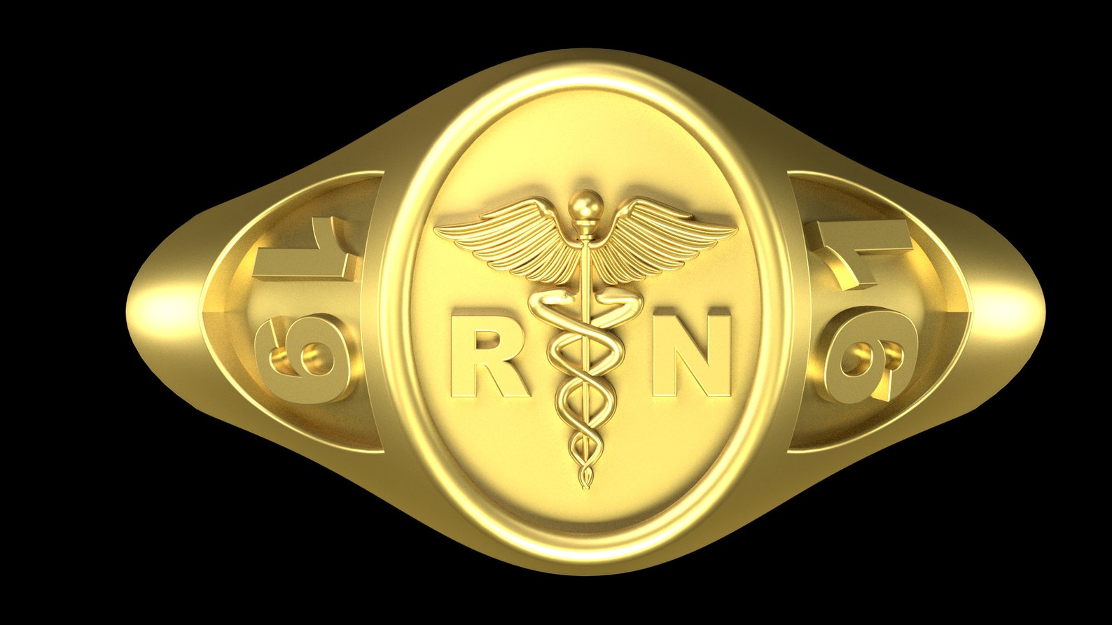 Custom Made Side Logos RN MD PT Medical Symbol 10k or 14K Gold Feminine ...
