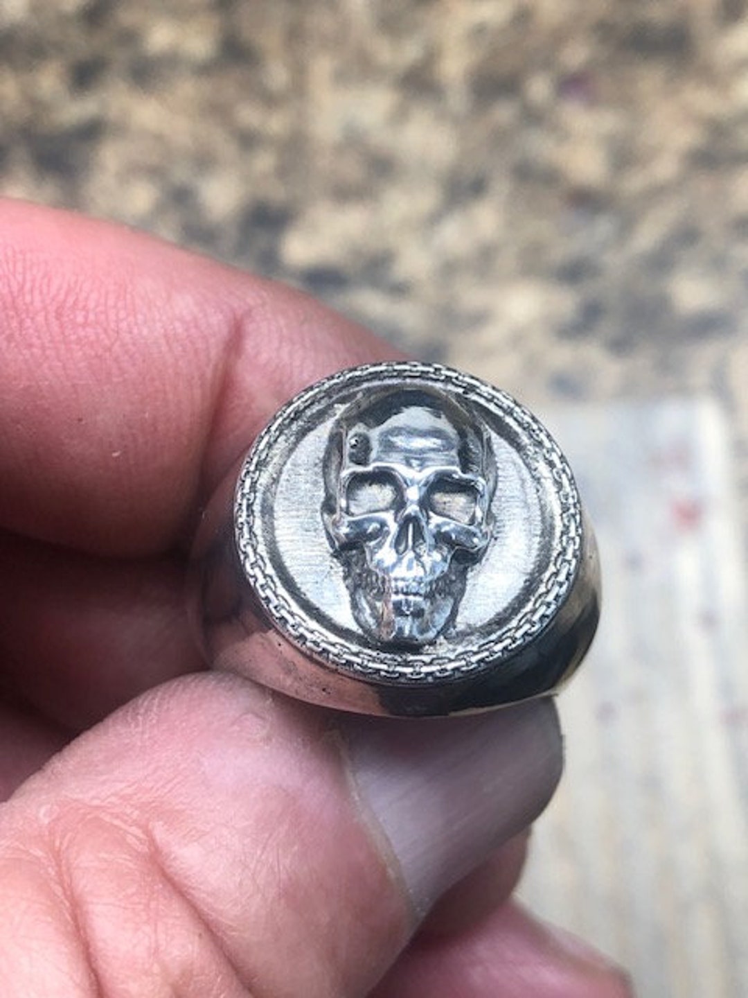 Silver 925 Skull Ring Available in Sizes 7-16 Approximate Weight 18 ...