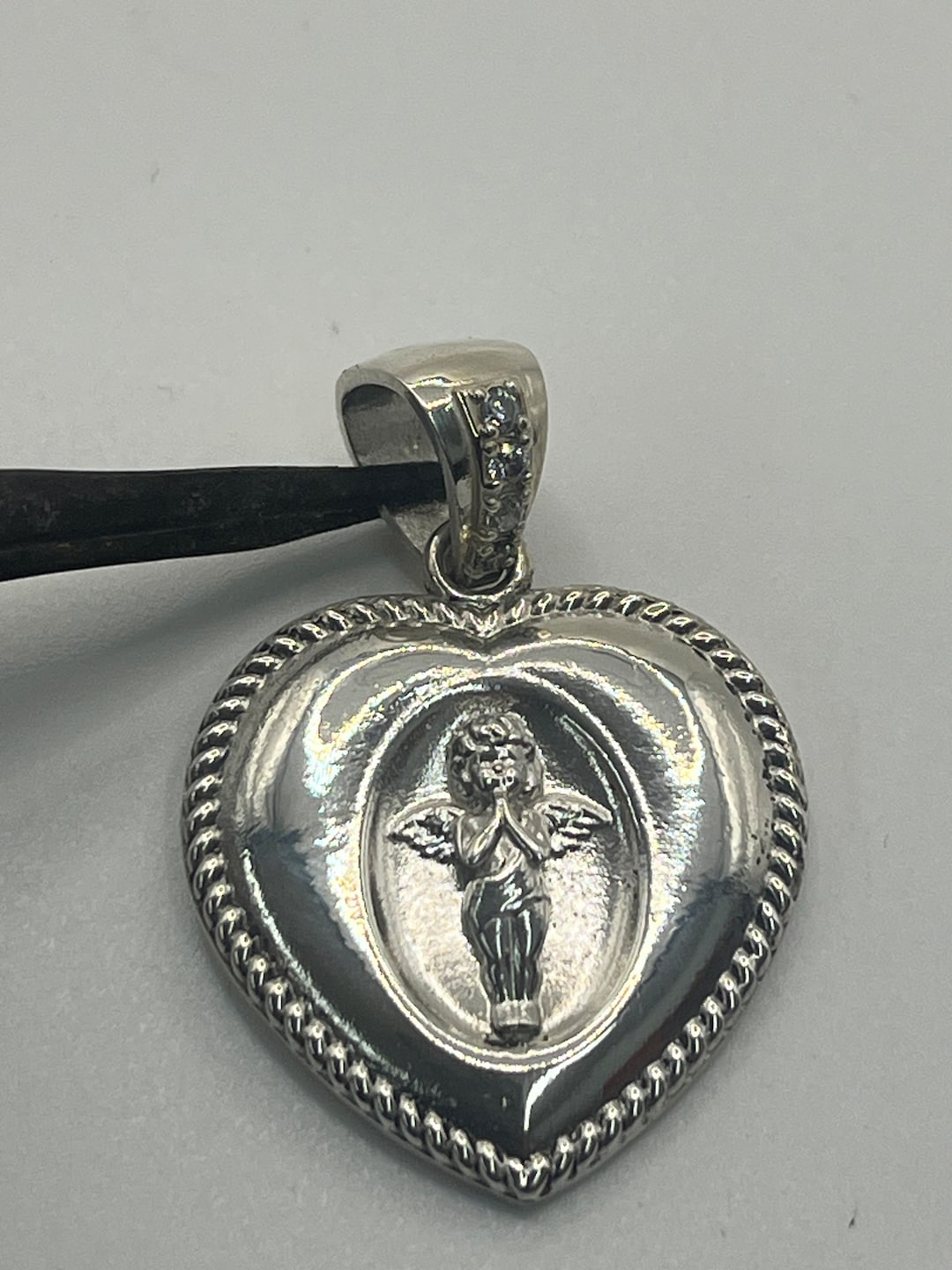Angel Heart Ladies Charm Pendant With 18" Chain Included Sterling ...