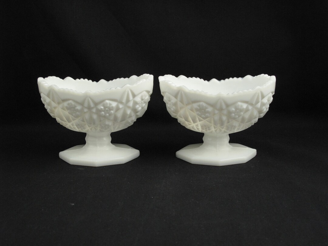 Set of 2 Kemple Milk Glass Single Light Candlestick Holders Toltec ...