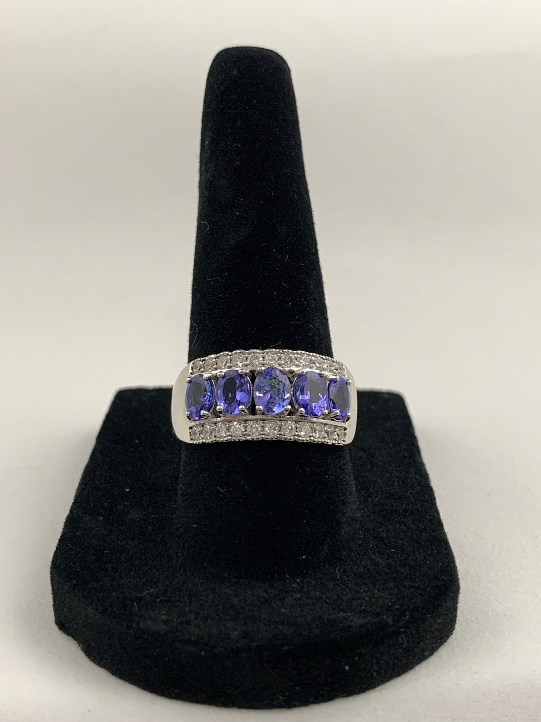 Stauer 925 Sterling Silver Ring Oval Cut Tanzanite Gemstones US Size 8 ...