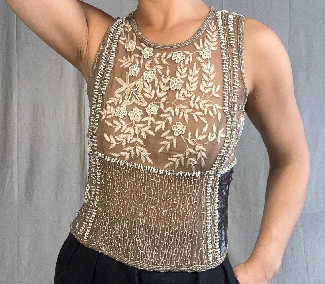 Vintage Beaded Top - Etsy