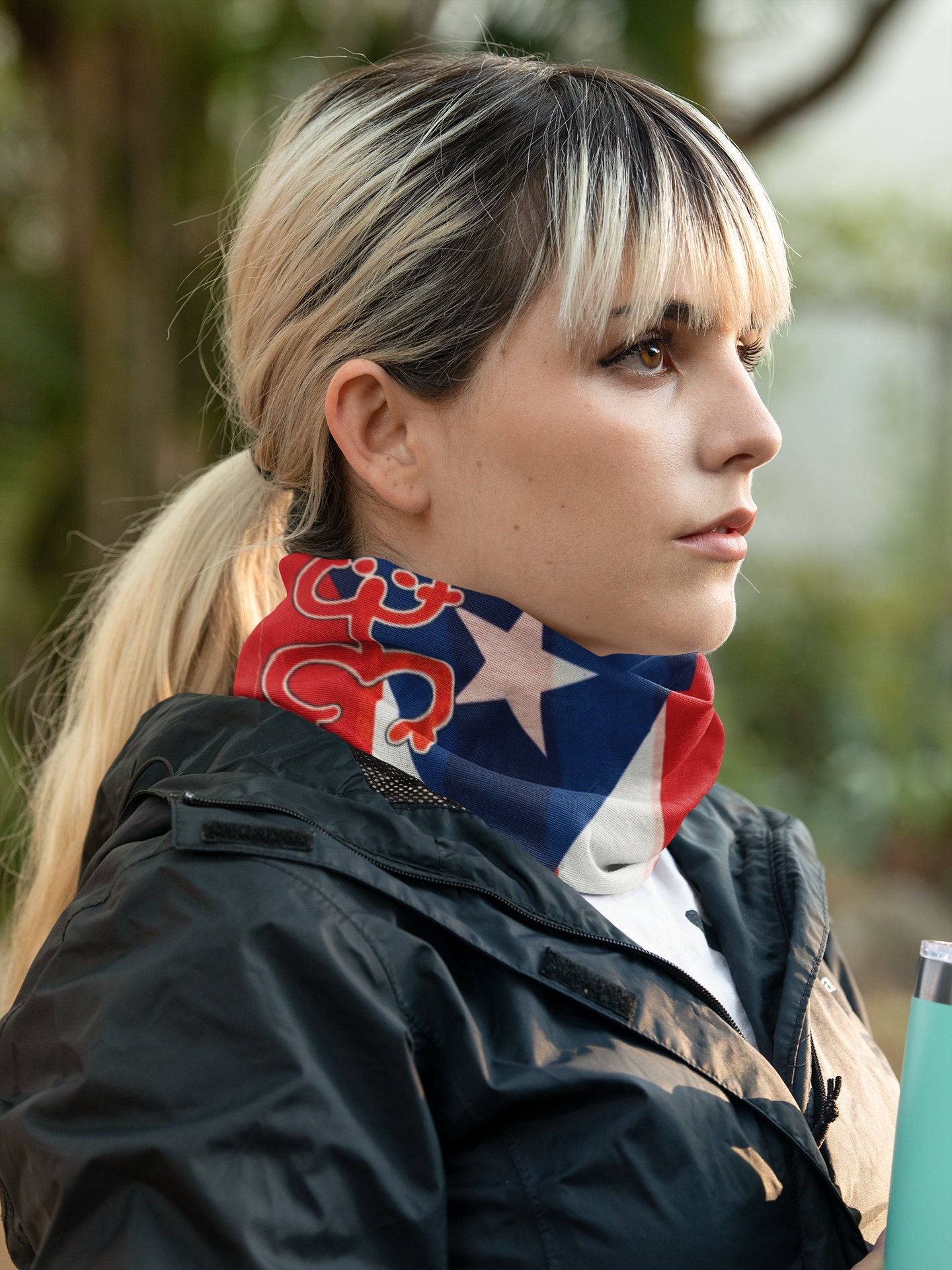 Puerto Rico Flag and Symbols, Neck Gaiter, Tubular Bandana, Face Shield ...