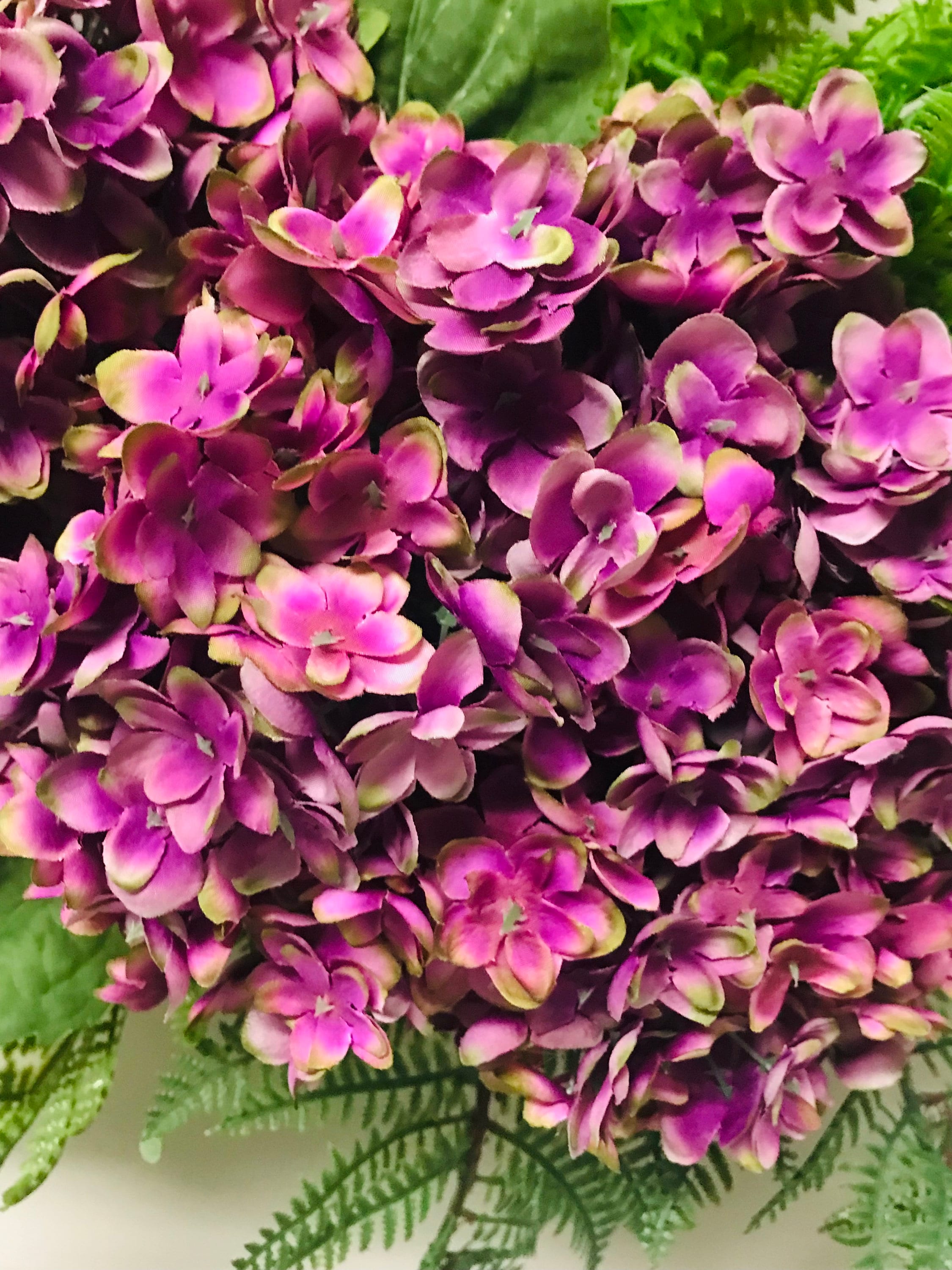 Wreath With Ferns and Hydrangeas - Etsy