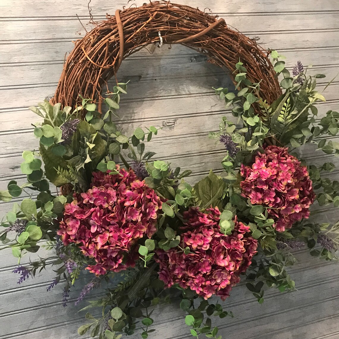 Hydrangea Wreath Dried Hydrangeas Wreath With Hydrangeas - Etsy