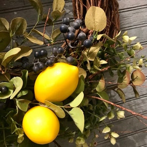 Lemon Blueberry Wreath, Summer Front Door Decor - Etsy