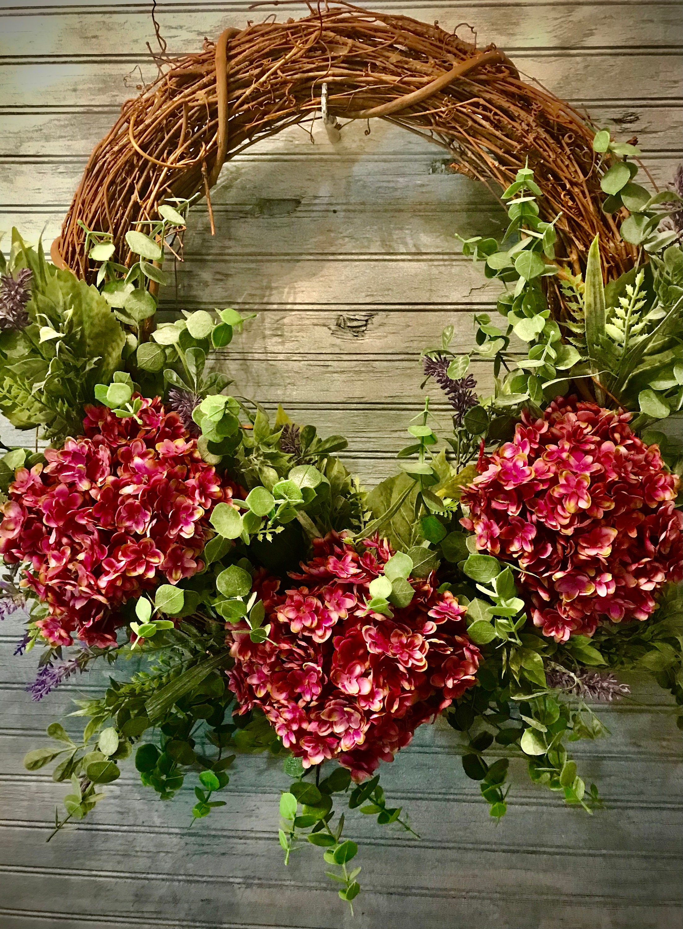 Hydrangea Wreath Dried Hydrangeas Wreath With Hydrangeas - Etsy