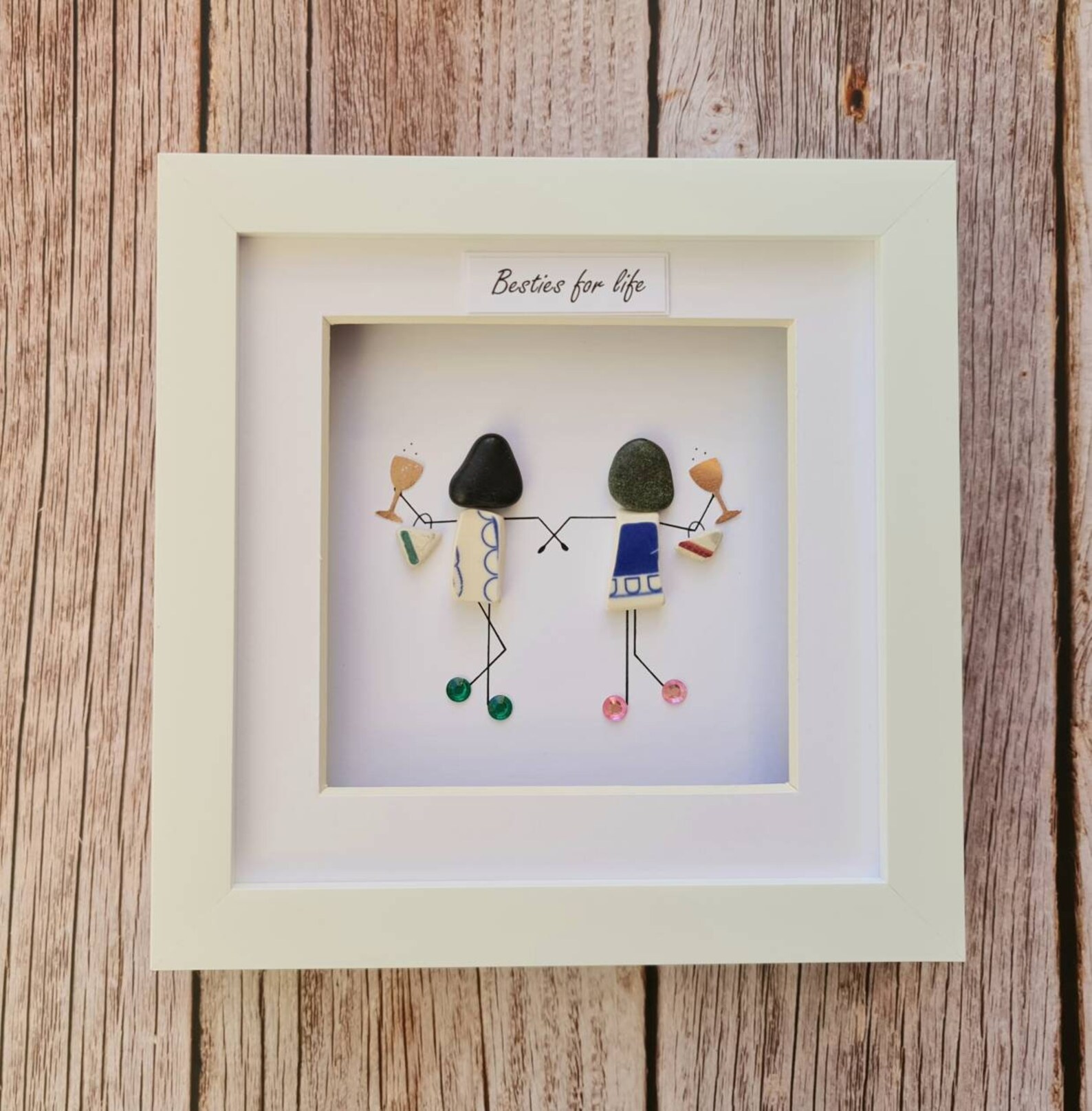 Besties for Life Pebble Art Picture, Unique Birthday Gift for Her ...