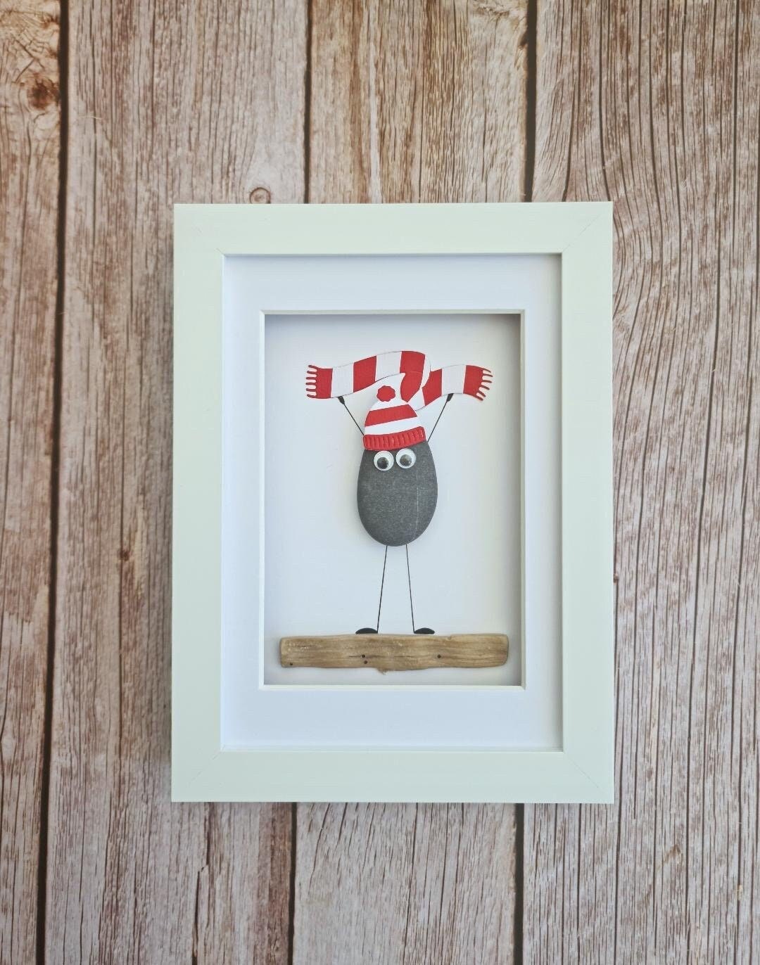 Personalized Pebble Art Football Fan Gift: Red & White Scarf - Etsy