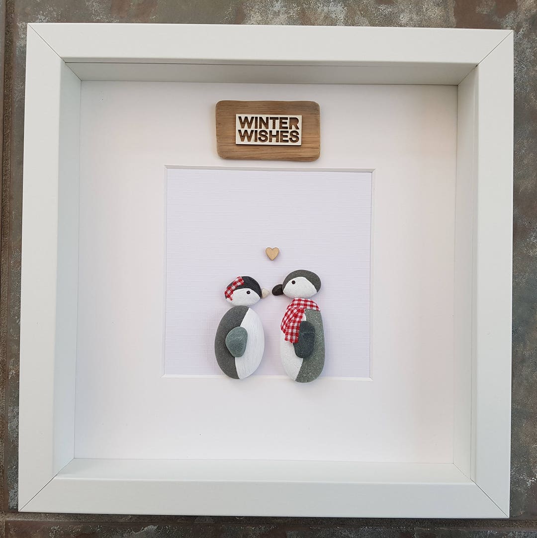 Penguin Pebble Art Couple, Unique Gift for Penguin Lovers, Unique ...