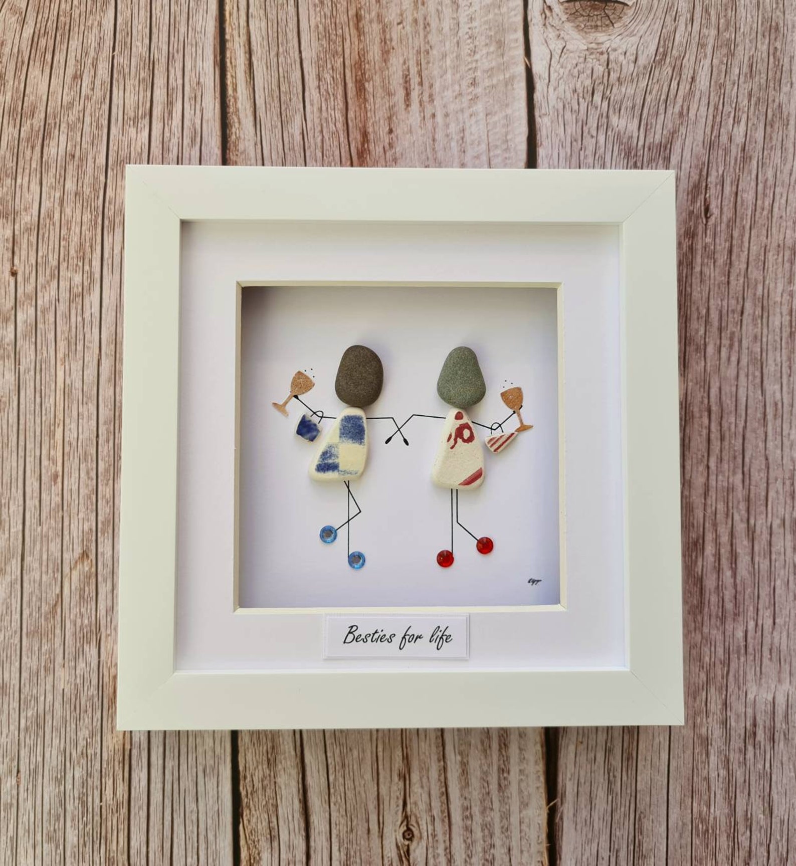 Besties for Life Pebble Art Picture, Unique Birthday Gift for Her ...