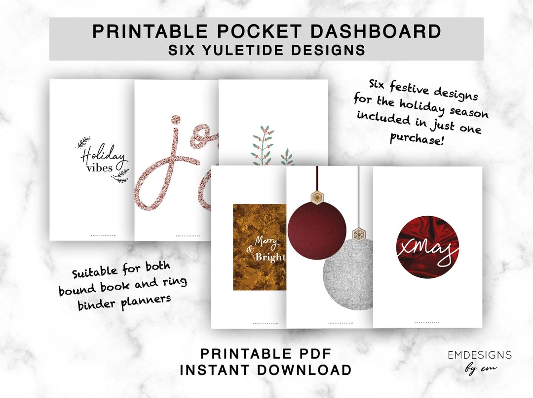 POCKET CHRISTMAS DASHBOARD Printable Festive Holiday - Etsy