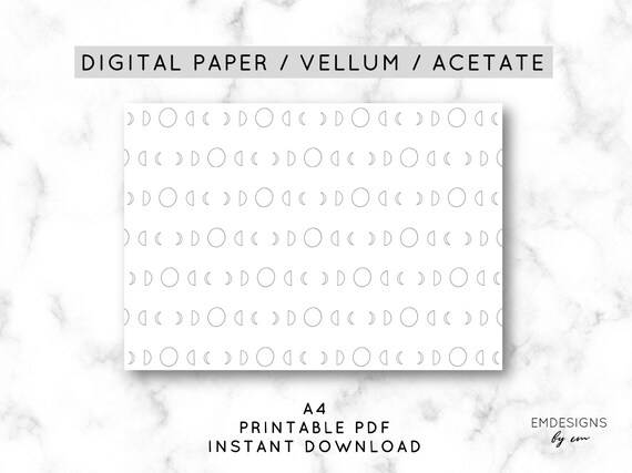 DIGITAL PAPER 'moon Phases' Lunar Digital Printable | Etsy