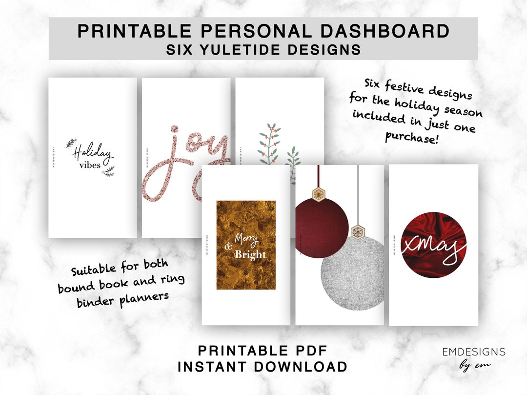 PERSONAL CHRISTMAS DASHBOARD Printable Festive Holiday - Etsy