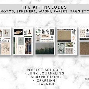 JOURNAL KIT 'dark Academia' Printable Aesthetic Junk Journal Kit ...