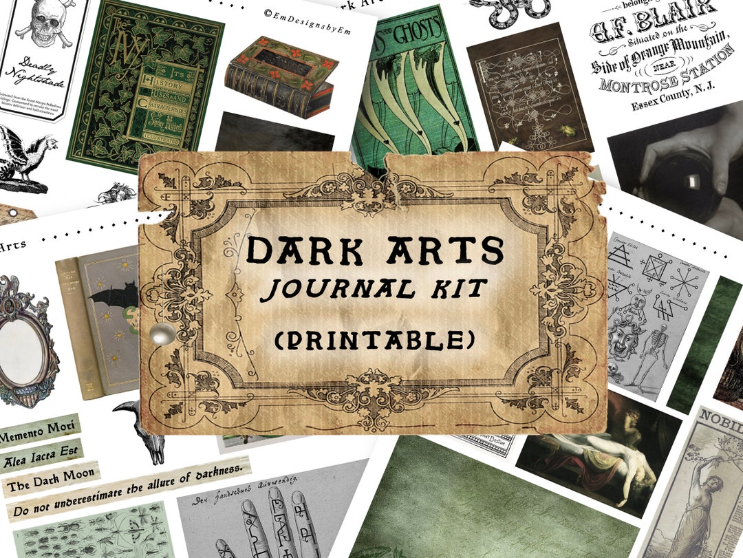 JOURNAL KIT 'dark Arts' - Printable Witchy Junk Journal Kit, Digital ...