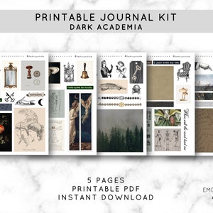 JOURNAL KIT 'dark Academia' Printable Aesthetic Junk Journal Kit ...