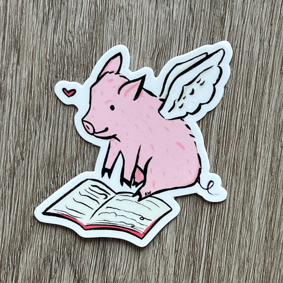 Flying Pig Sticker / Cute Laptop Sticker / Waterproof Water Bottle ...