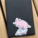 Reading Pig Sticker / Cute Laptop Sticker / Waterproof Water - Etsy