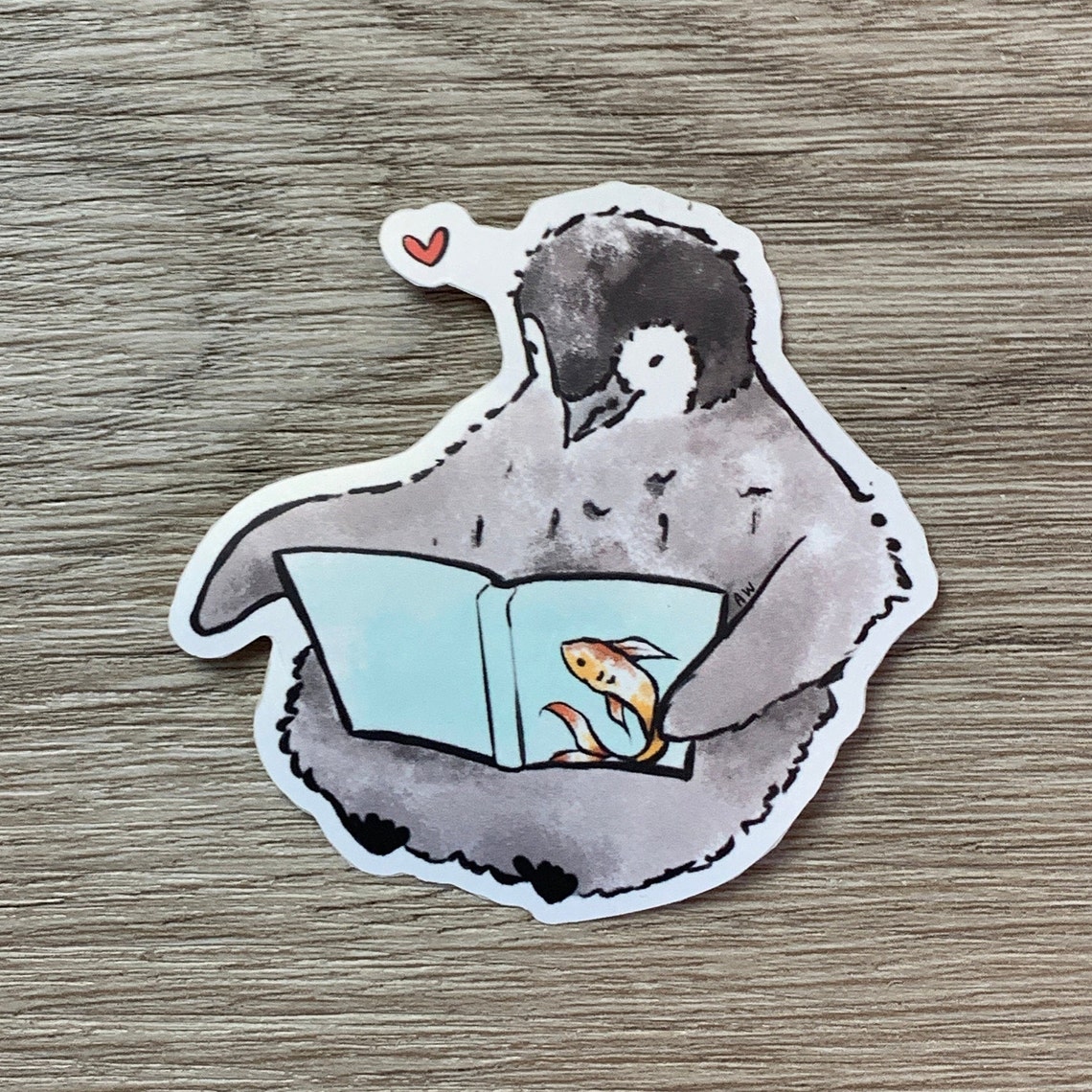 Reading Baby Penguin Sticker / Cute Laptop Sticker / - Etsy