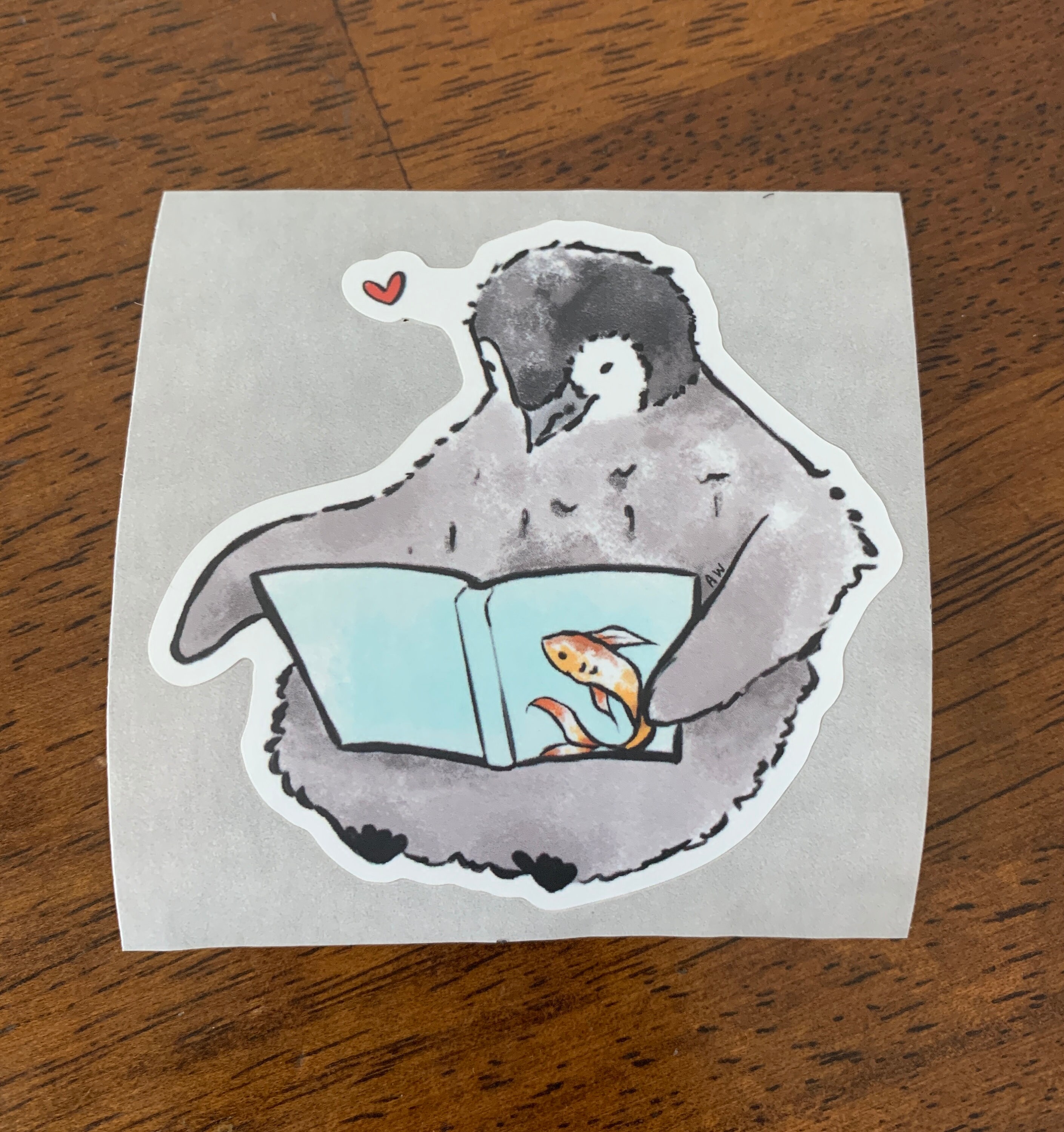 Reading Baby Penguin Sticker / Cute Laptop Sticker / - Etsy