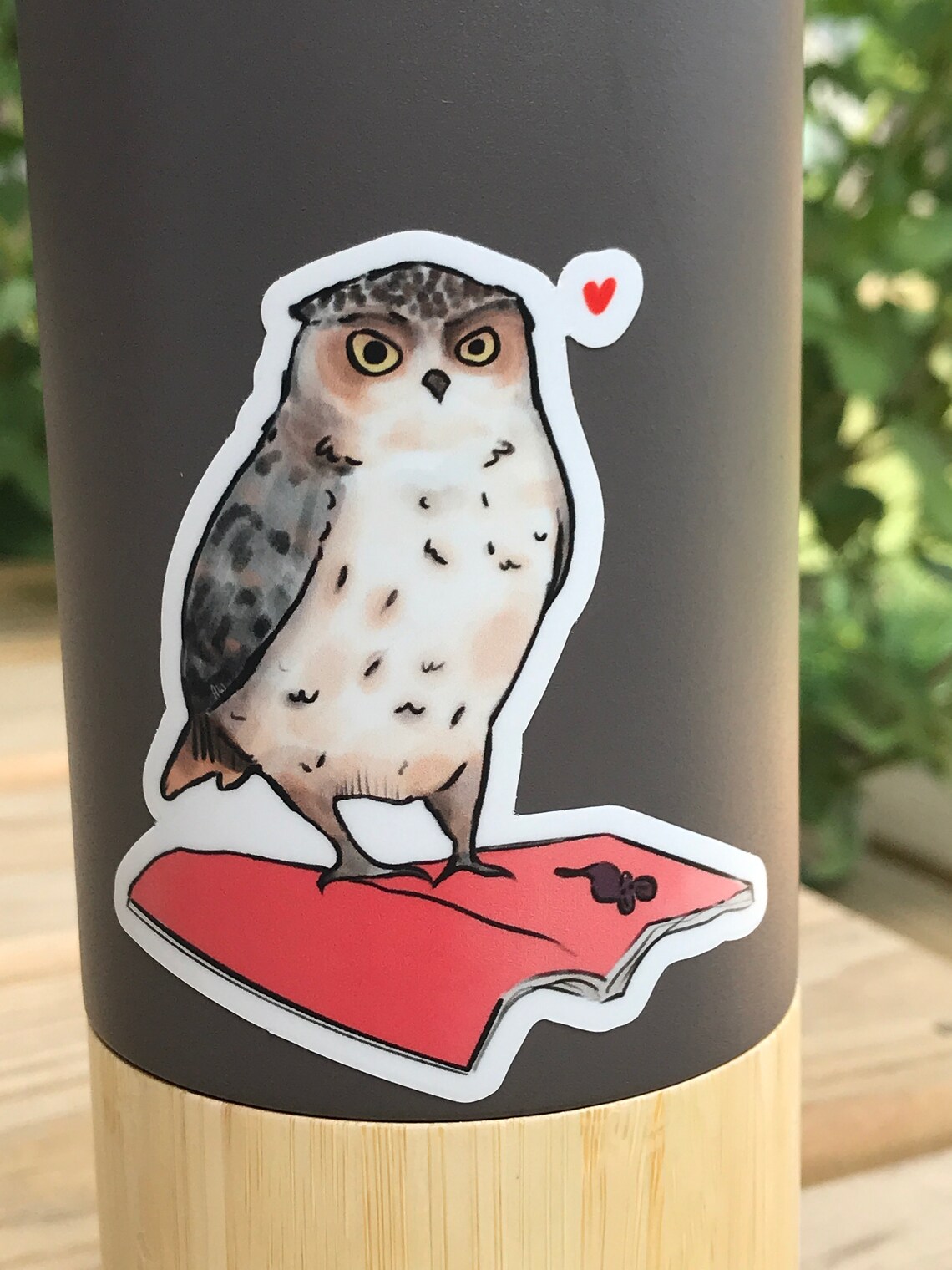 Reading Owl Sticker / cute waterproof laptop sticker / water - Etsy.de