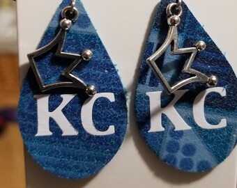 KC Royals Leather Earrings - Etsy