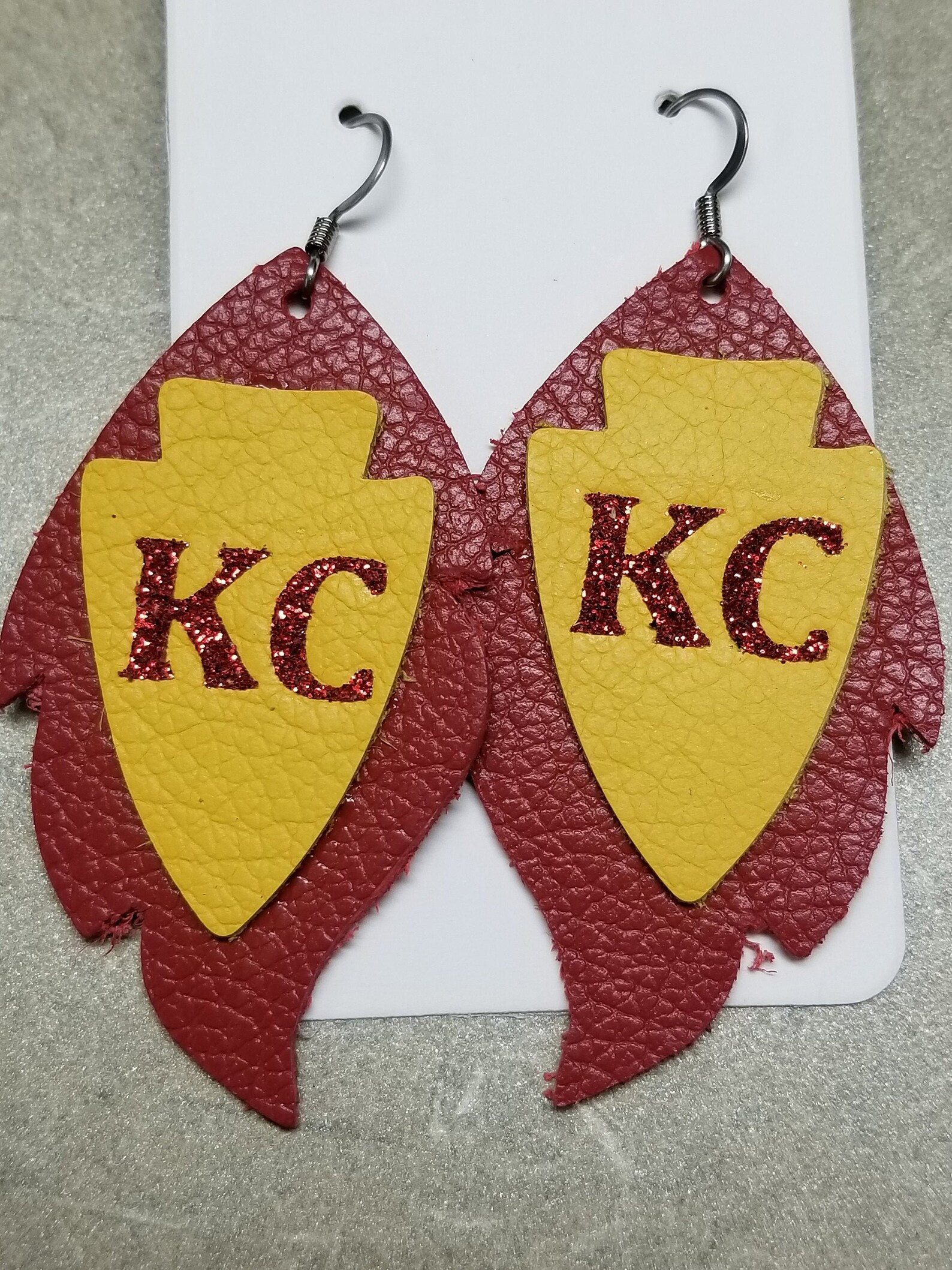 KC Chiefs Arrowhead Earrings - Etsy