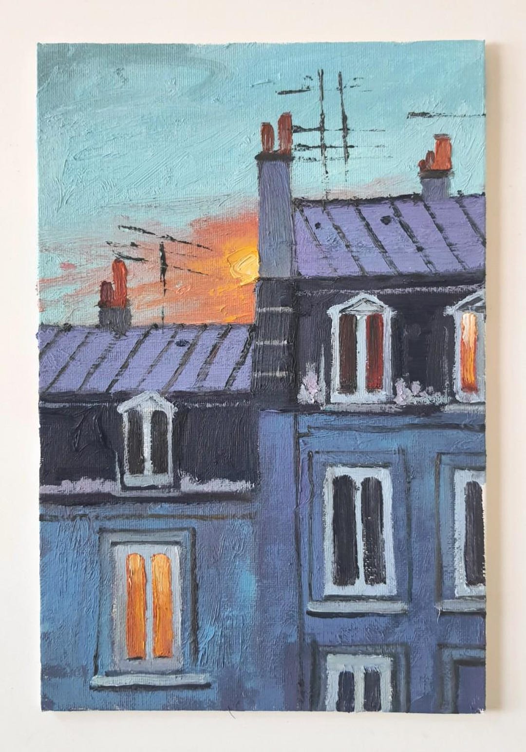 Paris Rooftops, France, Oil Painting on Canvas - Etsy