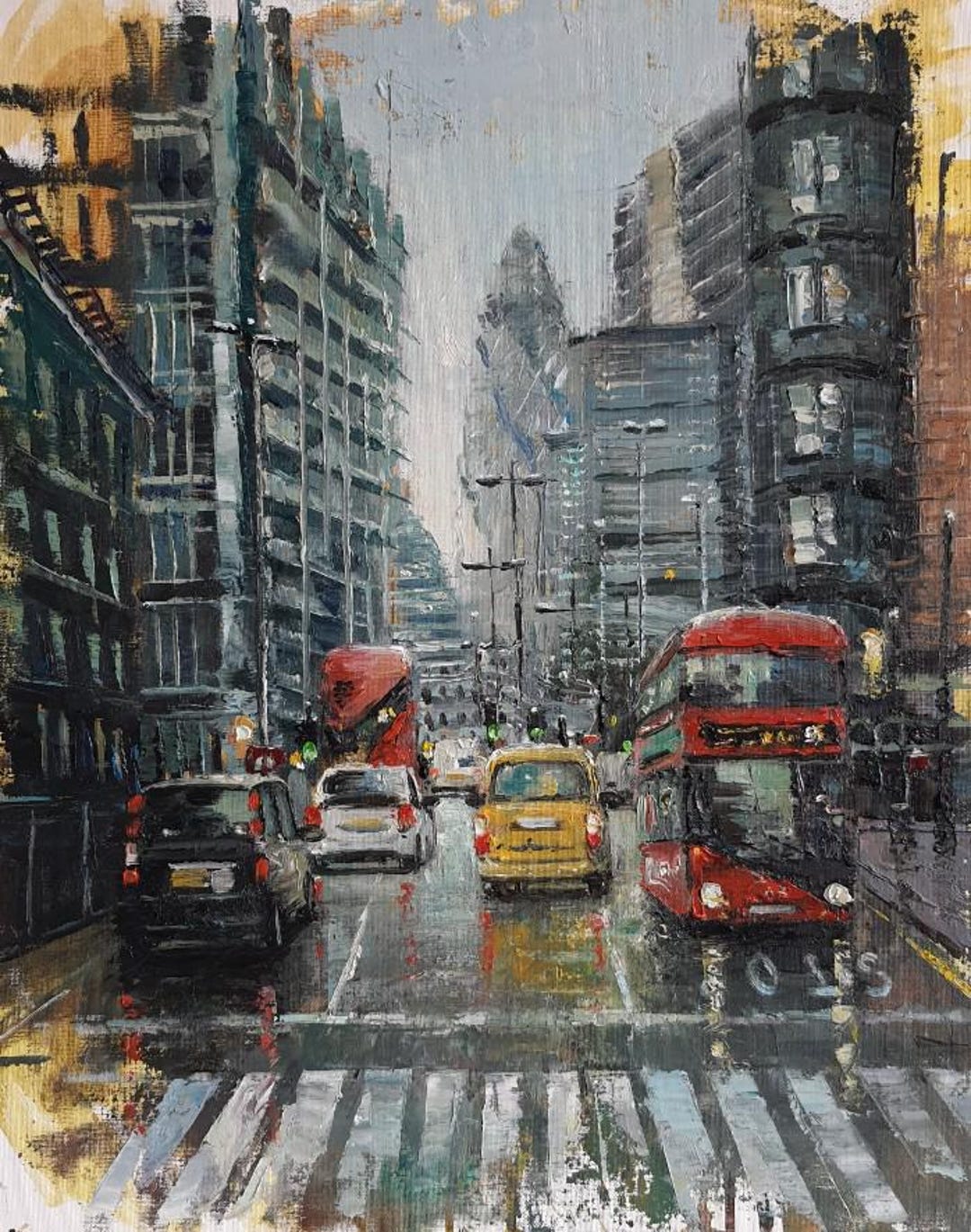 Aldgate and the Gherkin, London, Oil Painting - Etsy