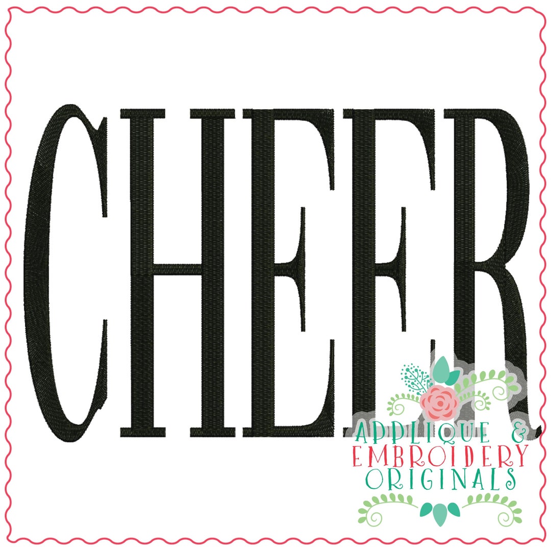 Applique & Embroidery Originals Digital Design 3497 Cheer Word Art ...