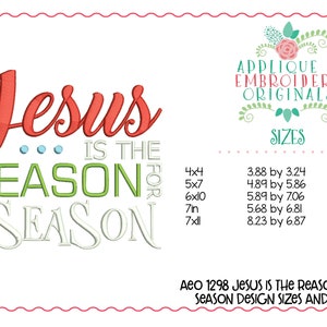 Applique & Embroidery Originals Digital Design 1298 Christmas Jesus is ...