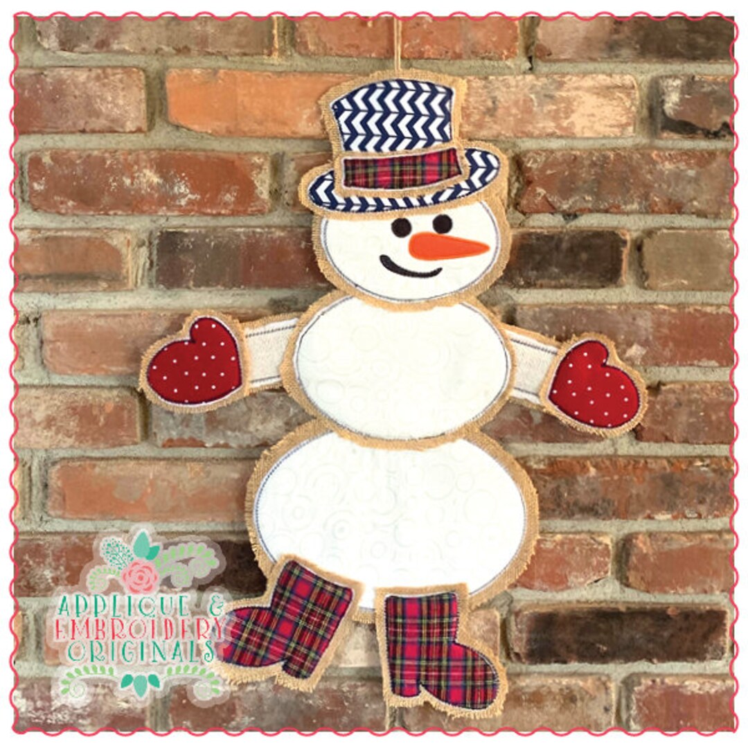 Applique & Embroidery Originals Digital Design 1425 Snowman Winter Snow ...