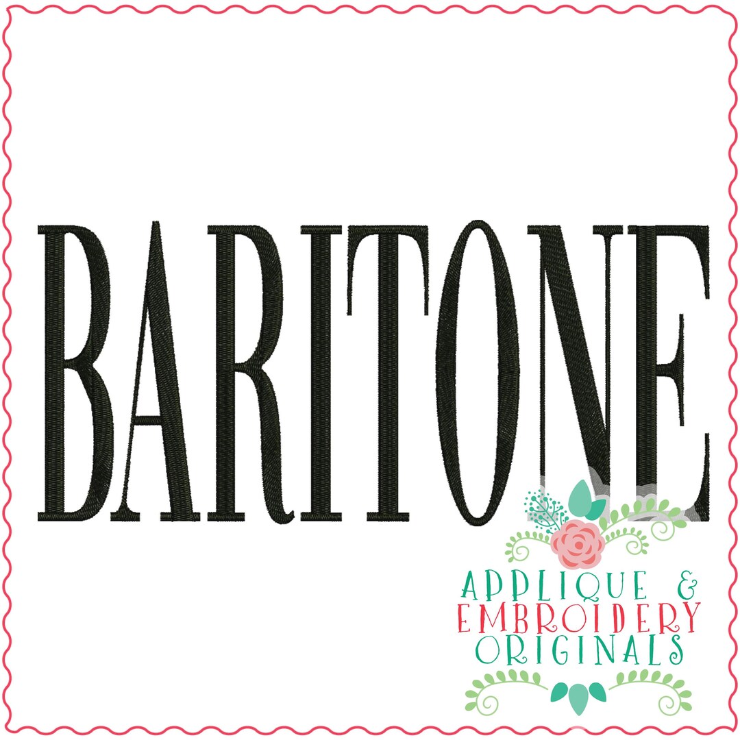 Applique & Embroidery Originals Digital Design 3523 Baritone Word Art ...