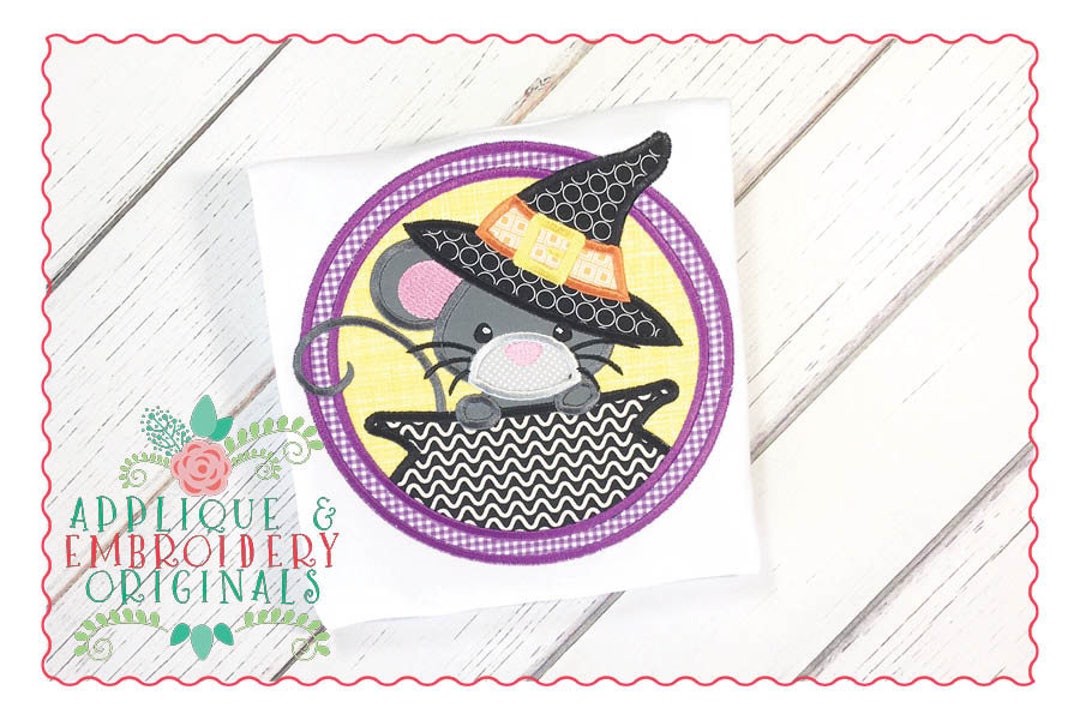 Applique and Embroidery Originals Digital Design - 045 Witch Mouse ...