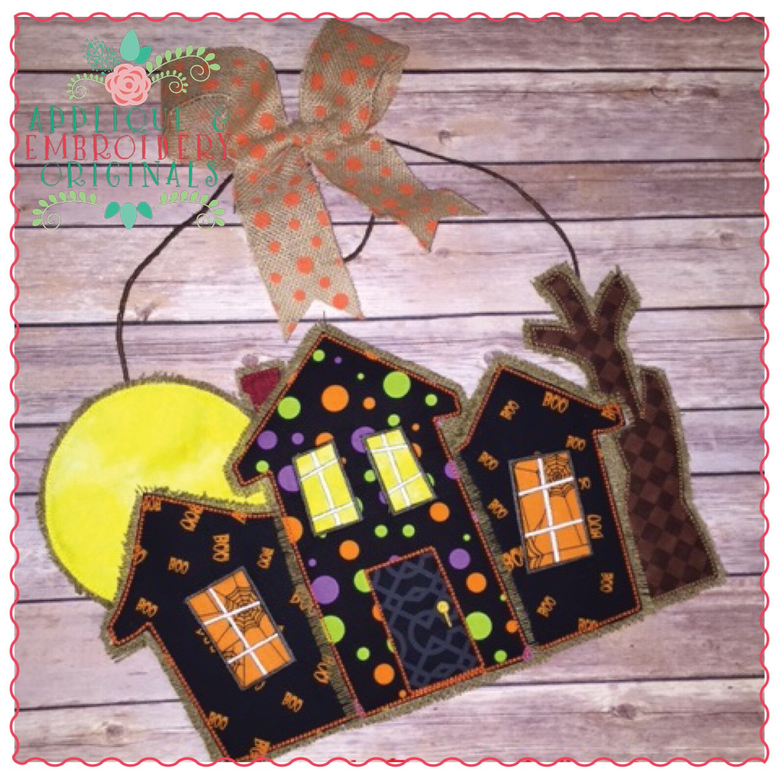 Applique and Embroidery Originals Digital Design - 732 Haunted House ...