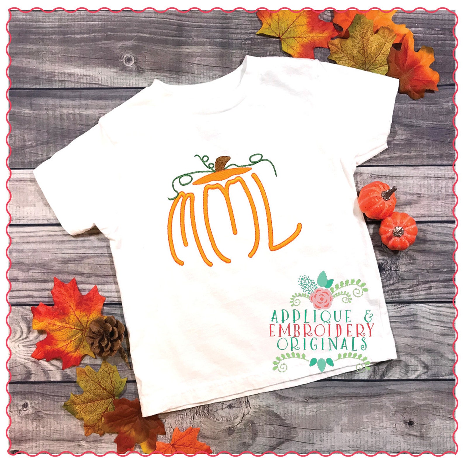 Applique and Embroidery Originals Digital Design - 742 Autumn Pumpkin ...