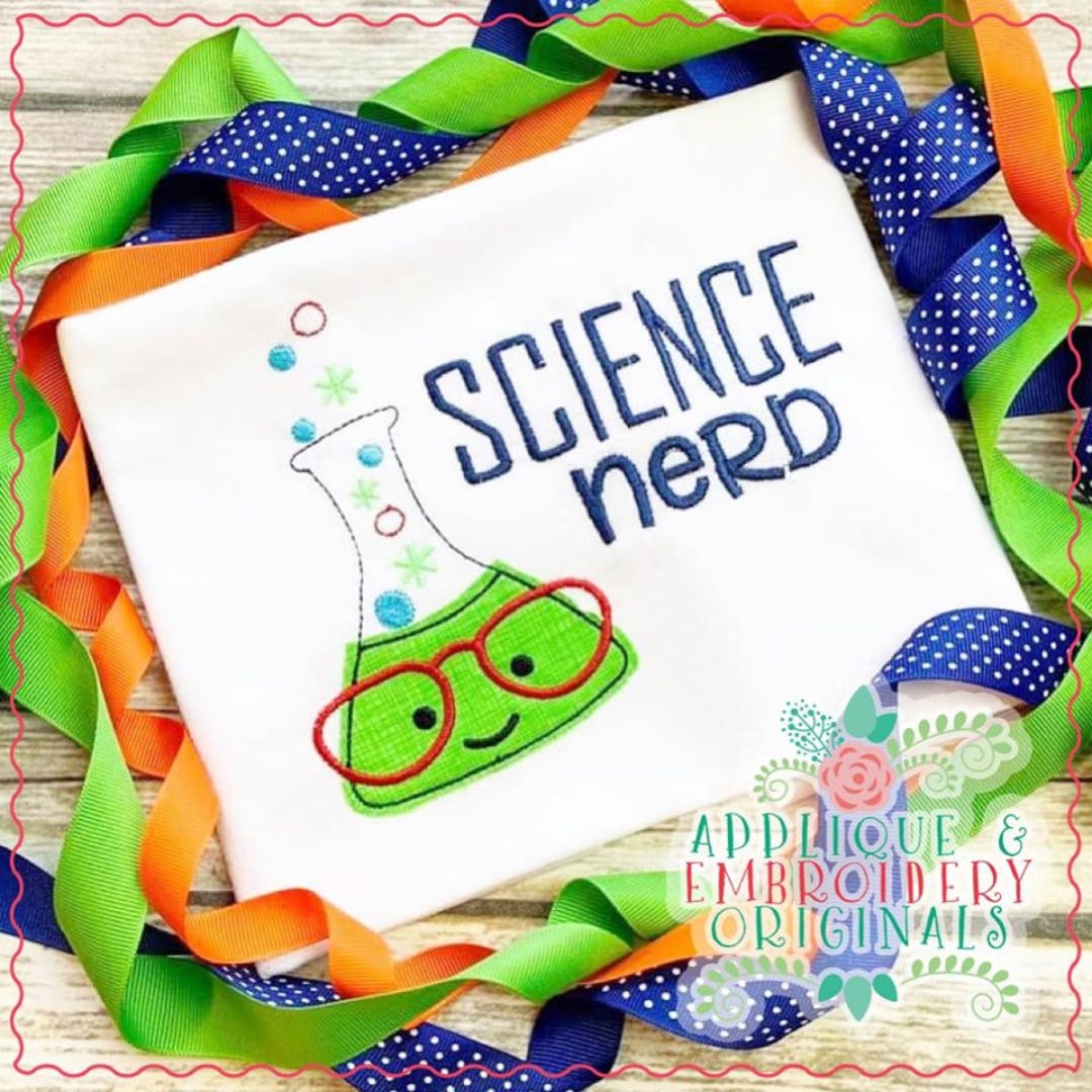 Applique & Embroidery Originals Digital Design 2704 Science Nerd All in ...