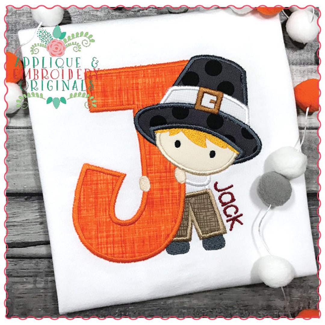 Applique and Embroidery Originals Digital Design 719 Pilgrim Quaker Boy ...