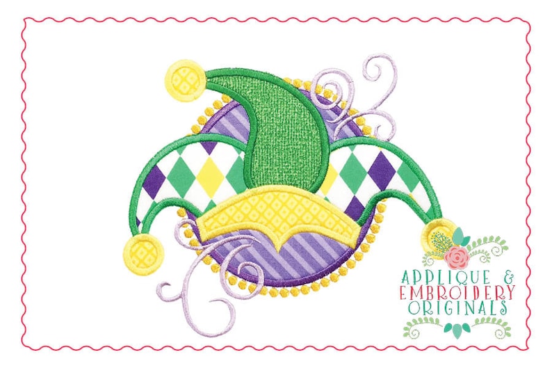 Applique and Embroidery Originals Digital Design - 193 Jesters Mardi ...